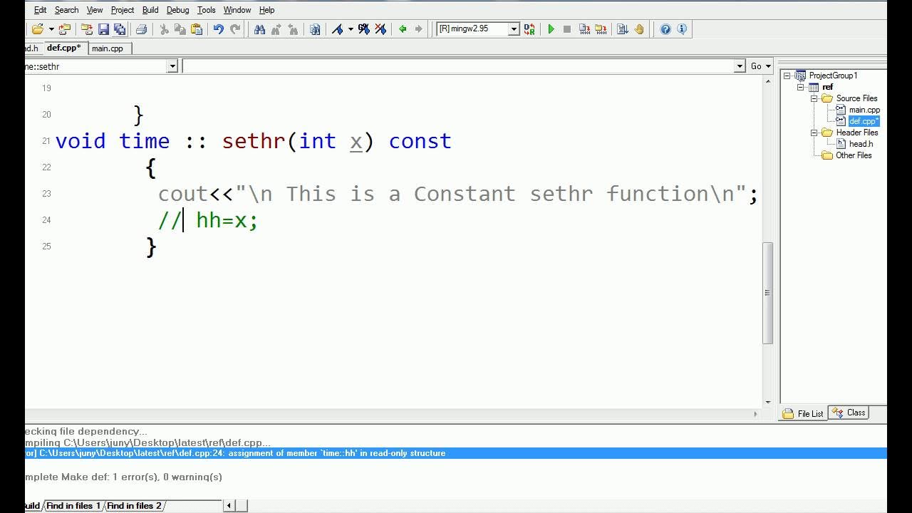 cpp programming: constant :object Methods and Variables - YouTube