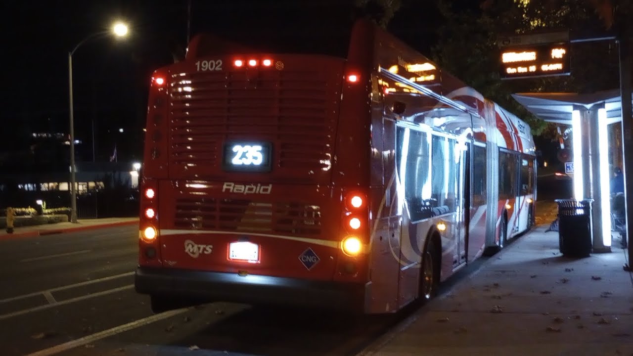 San Diego MTS New Flyer XN60 1902 - YouTube