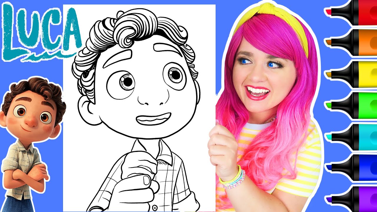 Coloring Luca Disney Pixar Coloring Page | Ohuhu Art Markers - YouTube