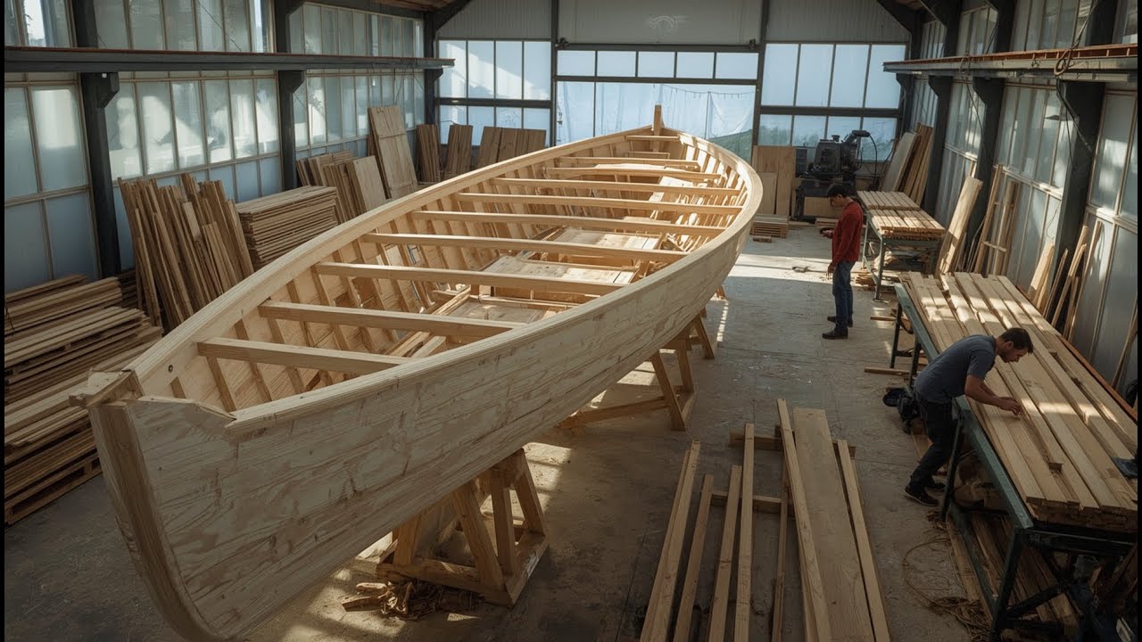 Watch the Full Process: Building a Boat from Pallets and Sealing It ...