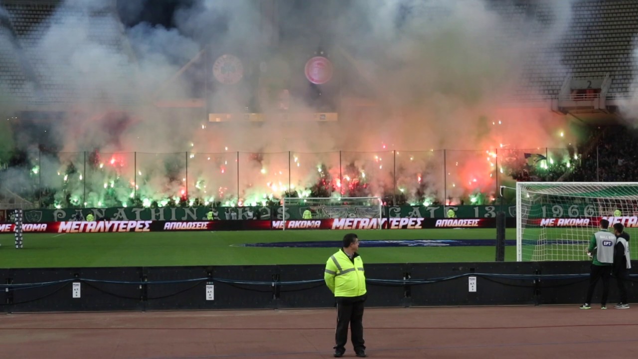 Gate 13 on fire PYRO show .. Παναθηναικος-Ολυμπιακος (απογονοι του ...