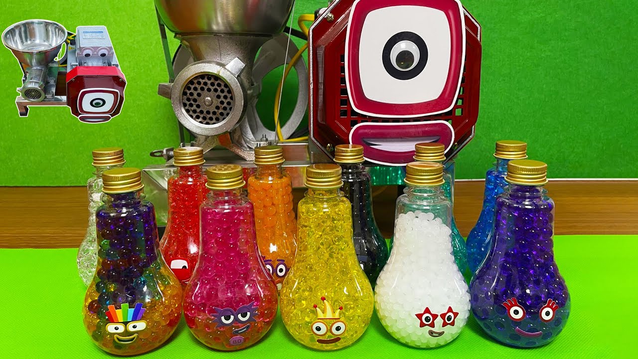 Numberblocks - Experiment: Orbeez With Meat Grinder - YouTube