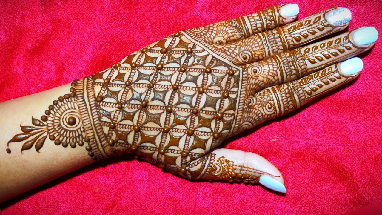 Bridal Grid Mehndi Design For Back hand || Bridal Back Hand Mehndi ...