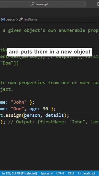 Object Method Assign Coding Programming Javascript Javascripttutorial Javascriptdev Youtube