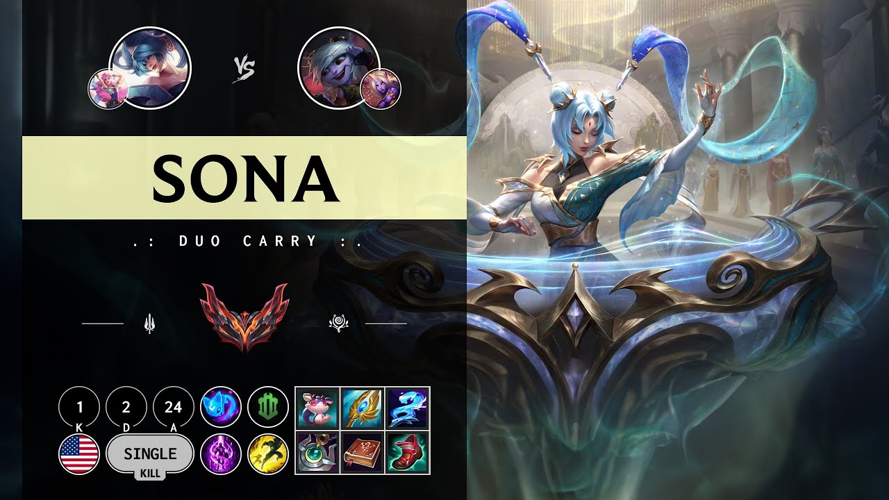 Sona Carry vs Tristana - NA Grandmaster Patch 14.9 - YouTube