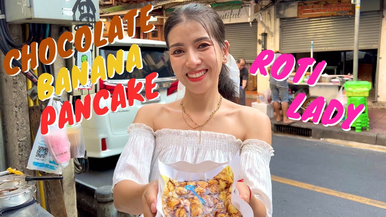 Chocolate Banana Pancakes made by Hard Working Roti Lady In Bangkok ...