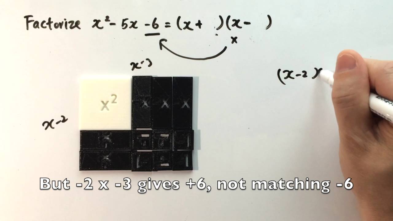 Factorize X 2 5x 6 Using Algebraic Tiles YouTube