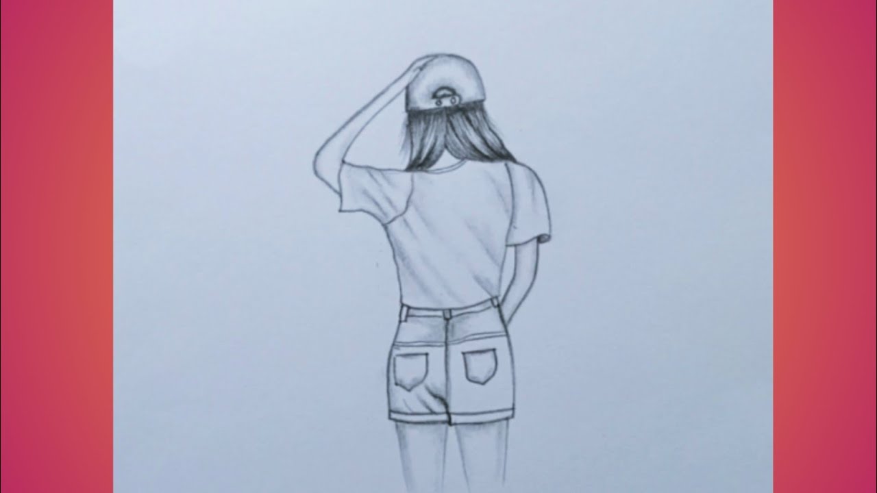 How to draw a girl back side-pencil sketch drawing - YouTube