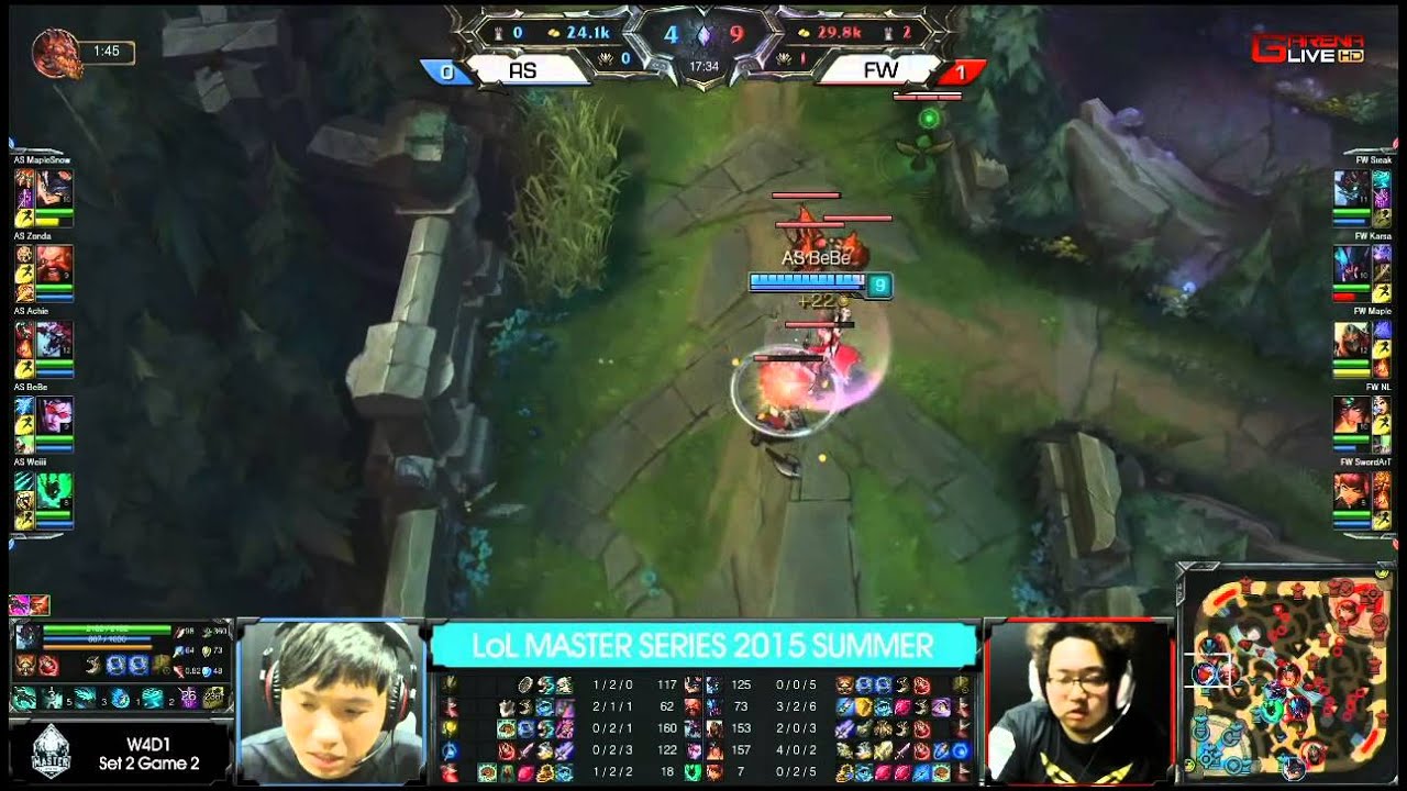 10-6-15 LMS 夏季季賽 LEAGUE OF LEGENDS 英雄聯盟 LOL AS vs. FW 閃電狼 BO2 - YouTube