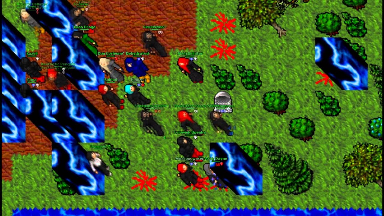 Medivia Tibia War - OD/Kamikaze VS Damodreds/F&B - YouTube