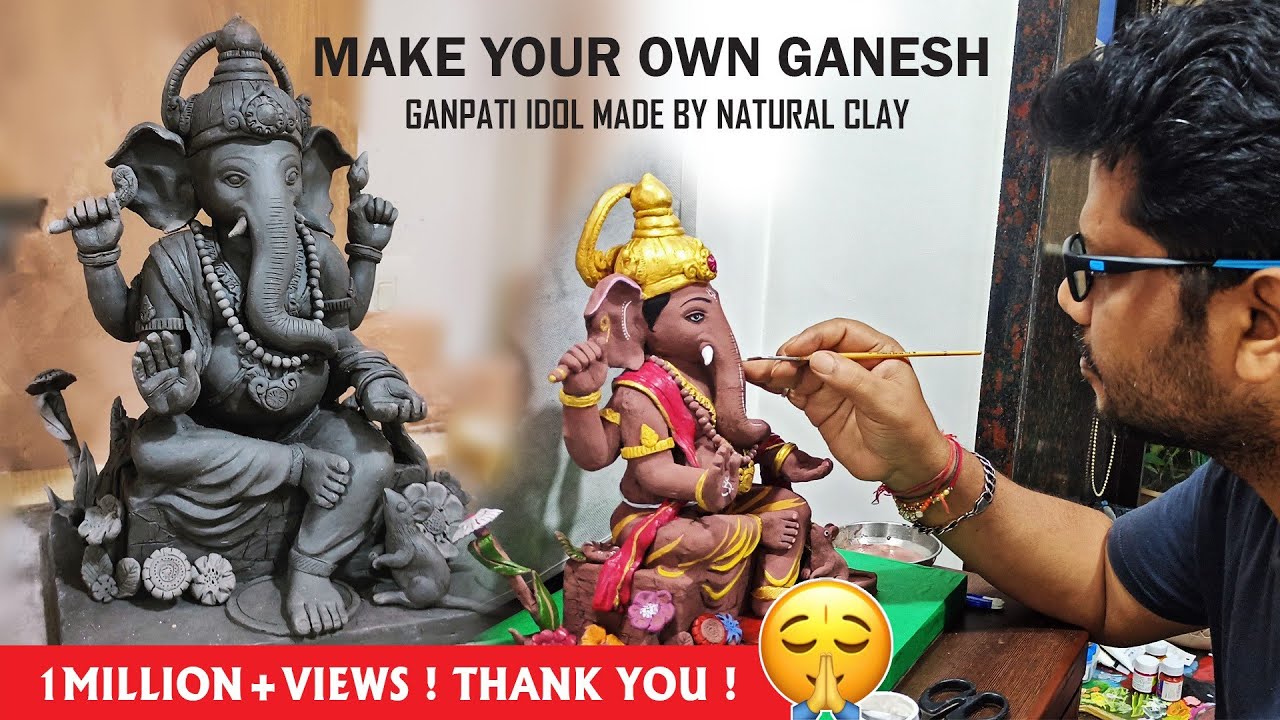 Making Of Ganpati Clay Idol | Fully Detailed - YouTube