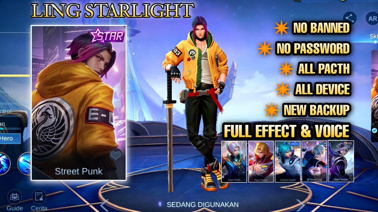 Script Skin Ling Starlight • full effect voice • no password • pacth ...