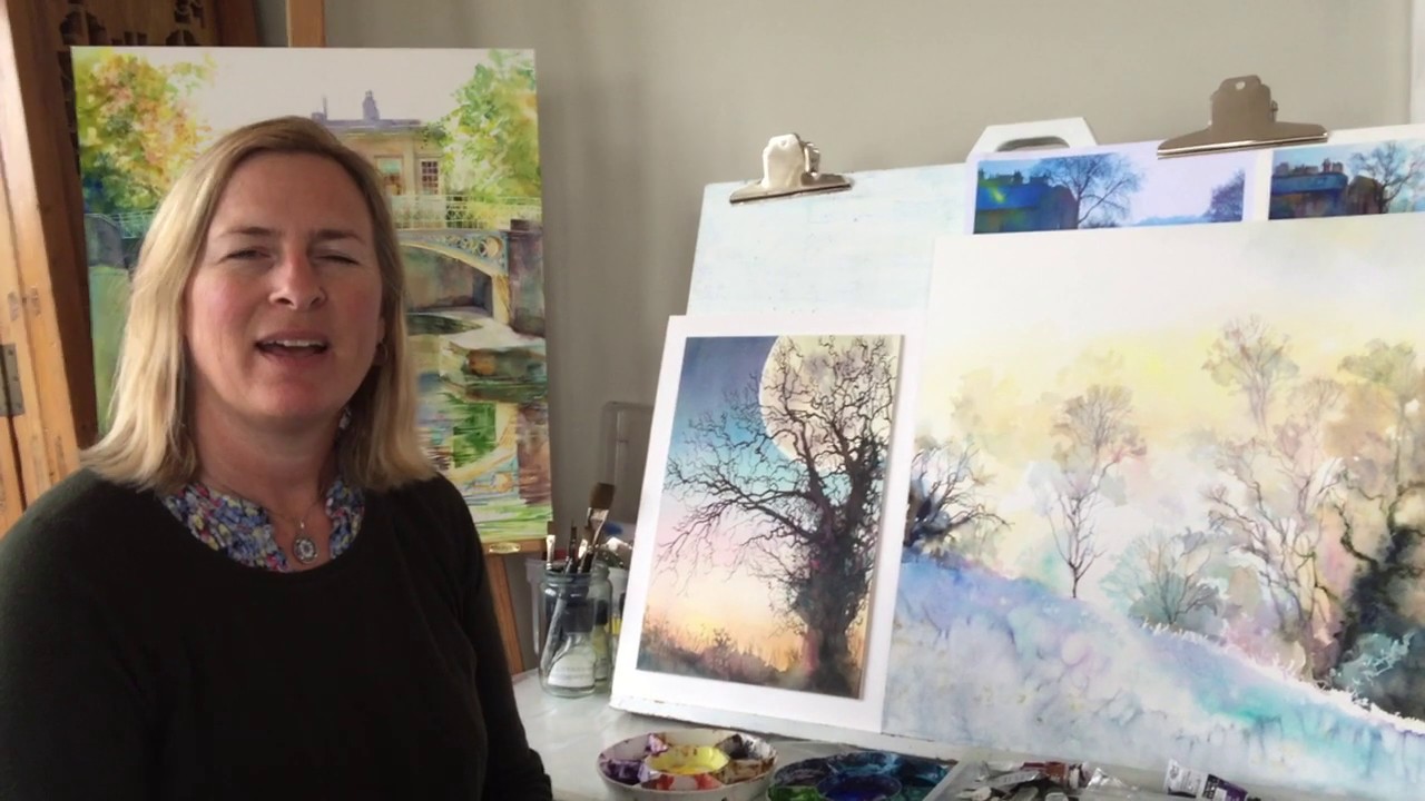 Gravity painted watercolours with Catherine Beale - YouTube
