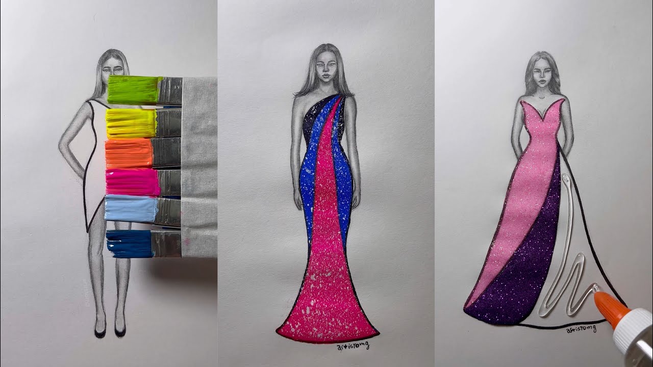 The Best Fashion Art | Dresses with different techniques from ARTISTOMG ...