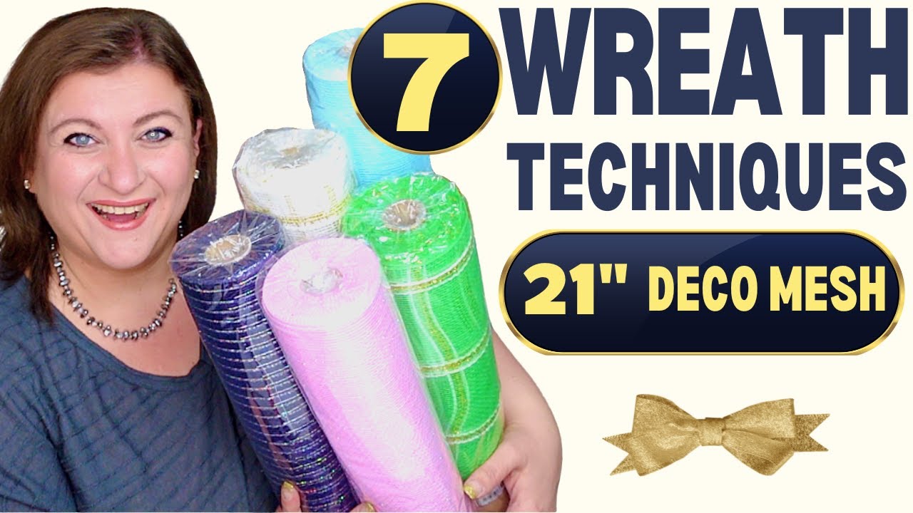 7 AMAZING ⭐️ 21 inch Deco Mesh WREATH Base TECHNIQUES - YouTube