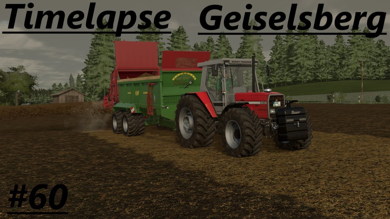 LS22 Timelapse Geiselsberg #60 Mist streuen mit dem MF 3120! - YouTube