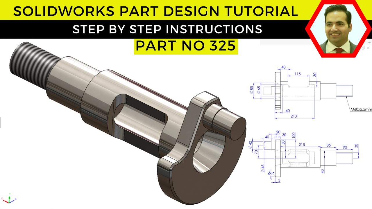 Solidworks Part Design Tutorial For Beginners Step By Step Guide Part No 325 Youtube