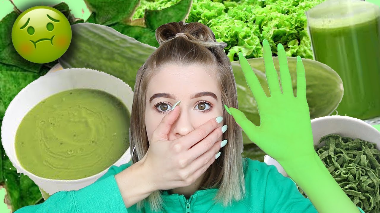 I ONLY ATE GREEN FOOD FOR 24 HOURS - YouTube