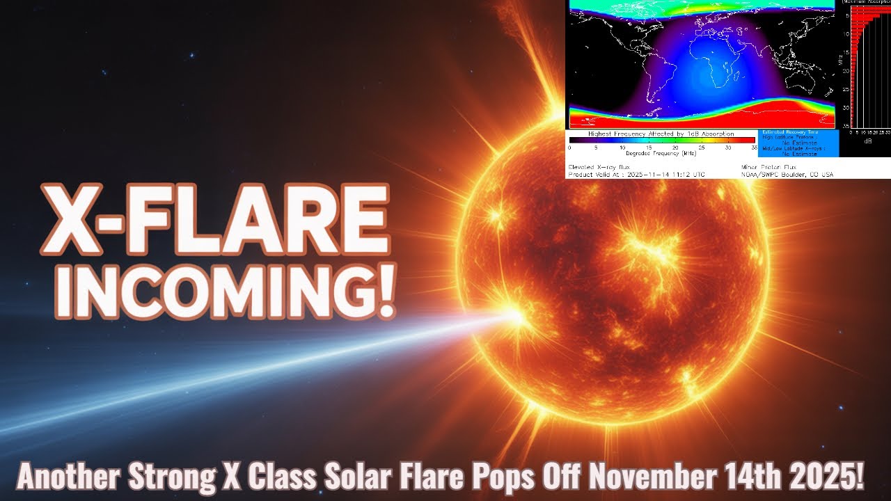 Another Strong X Class Solar Flare Pops Off November 14th 2025! - YouTube