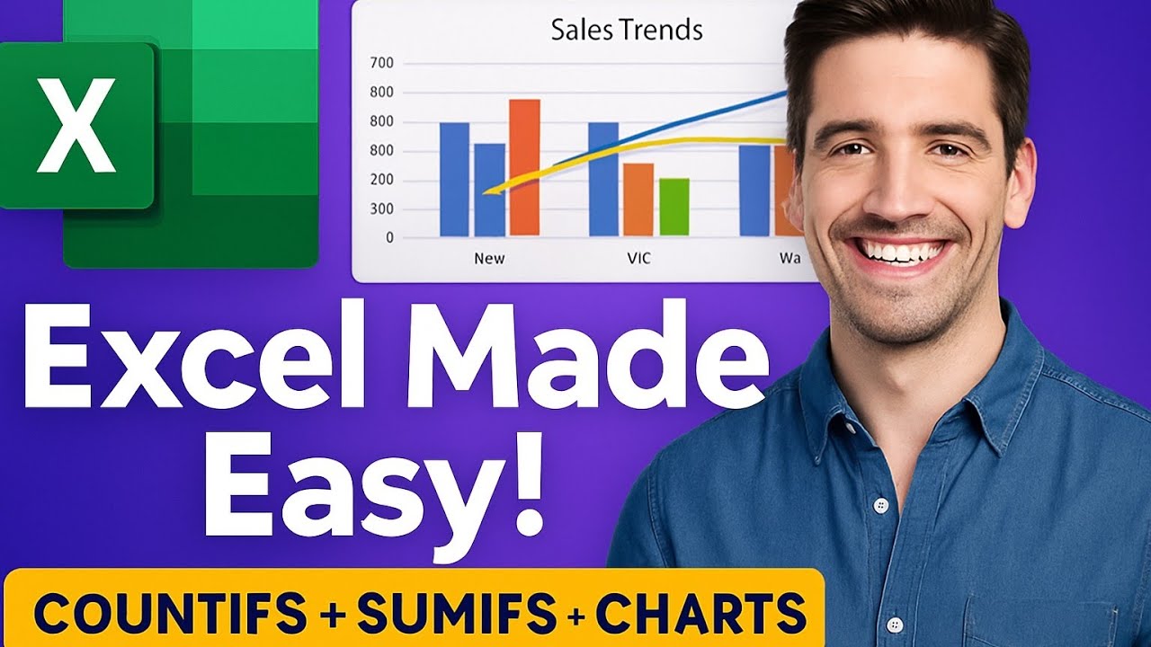 Excel for Beginners: Learn COUNTIFS, SUMIFS, Dashboards & Charts | Complete Excel Tutorial - YouTube