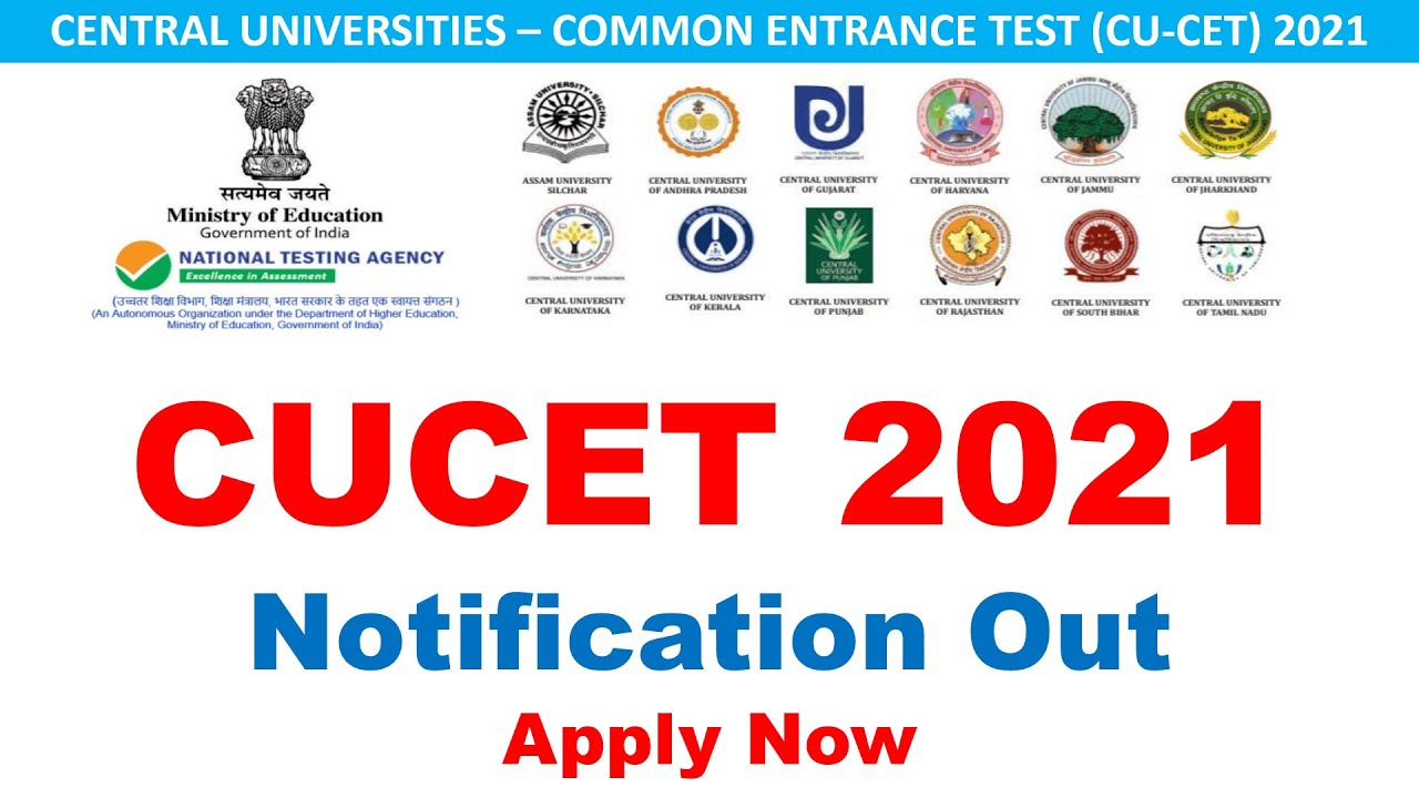 CUCET 2021 Notification Out | CUCET 2021 Admission Notice | Central ...