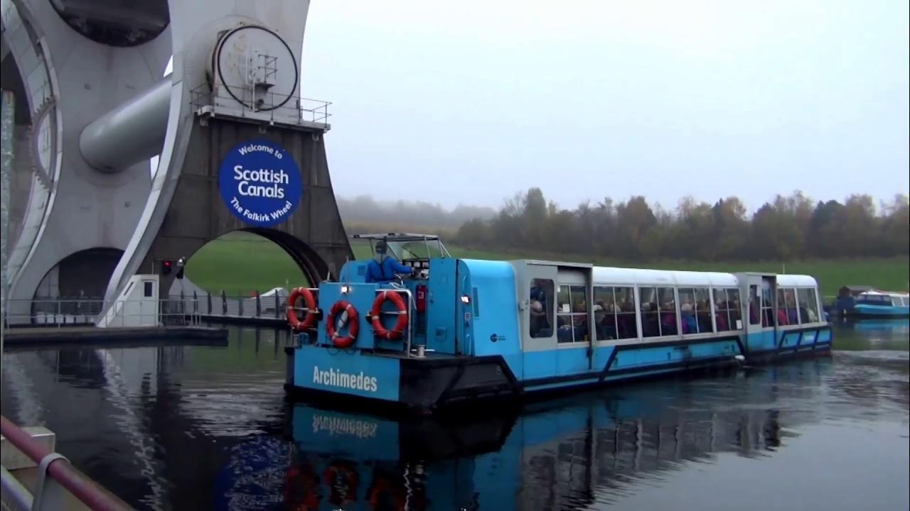 Шотландия. Фолкеркское колесо - вращение судов по кругу. - YouTube