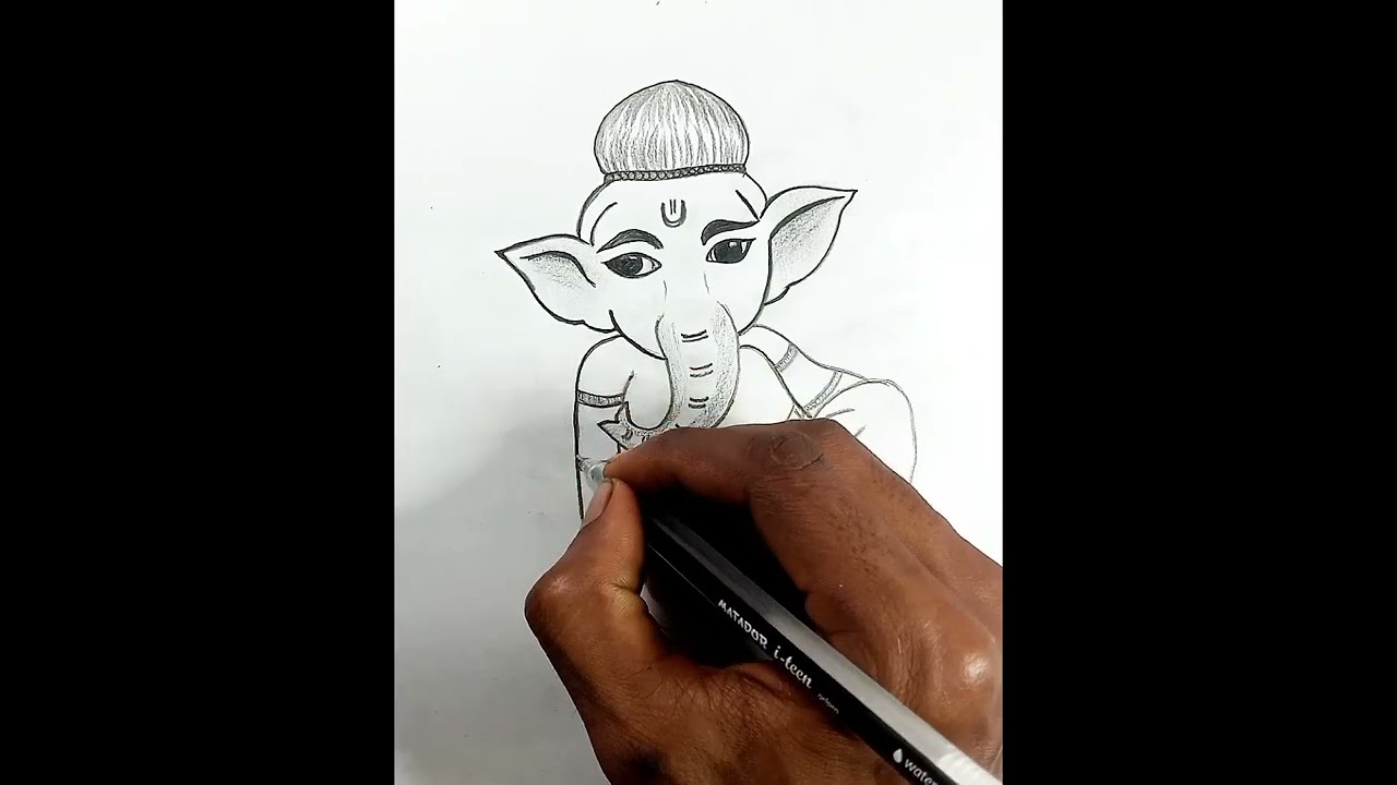 Pencil drawing of baal ganesha\ Easy baal ganesha drawing loard ...