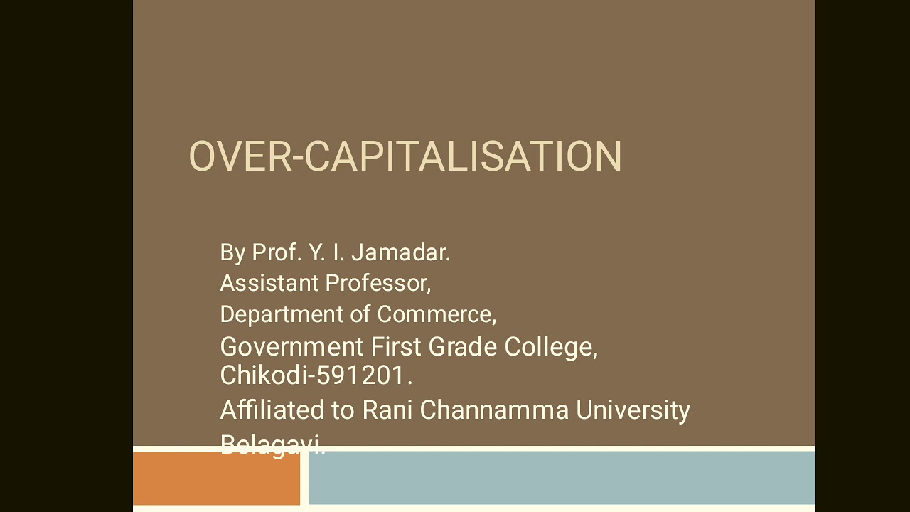 OVER-CAPITALIZATION - YouTube