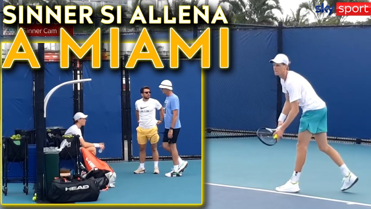 Jannik Sinner si allena prima del Miami Open 2024: il video - YouTube