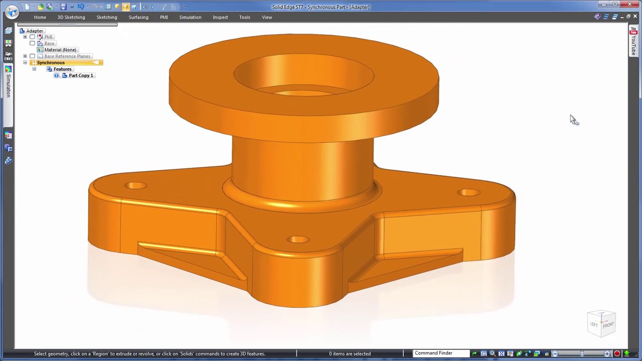 Editing Imported 3D Data 2- Siemens Solid Edge Tutorial - YouTube