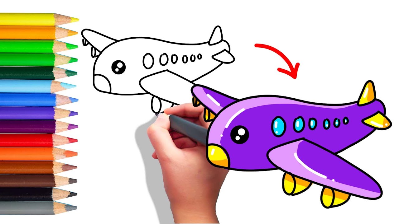 how to draw airplane?! easy step by step - YouTube