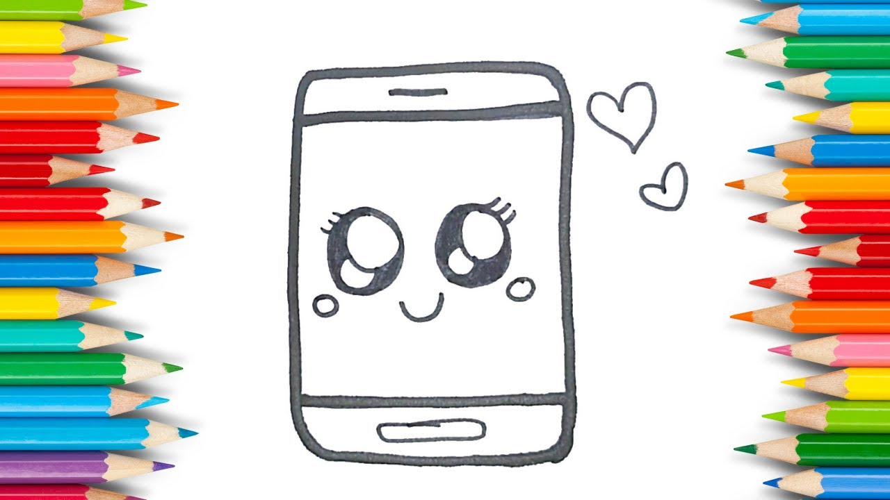 How to Draw a Cute Phone for Kids | Easy Drawing step by step - YouTube
