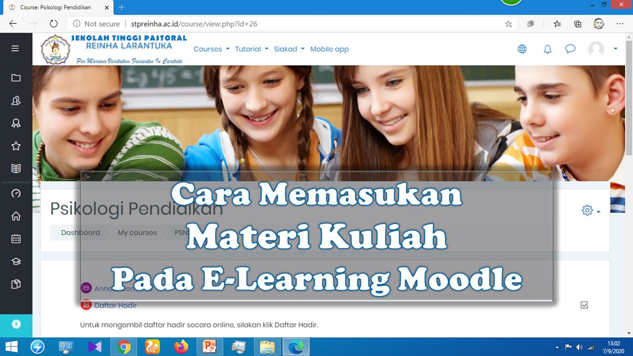 Cara memasukan materi kuliah ke dalam e-learning moodle - YouTube