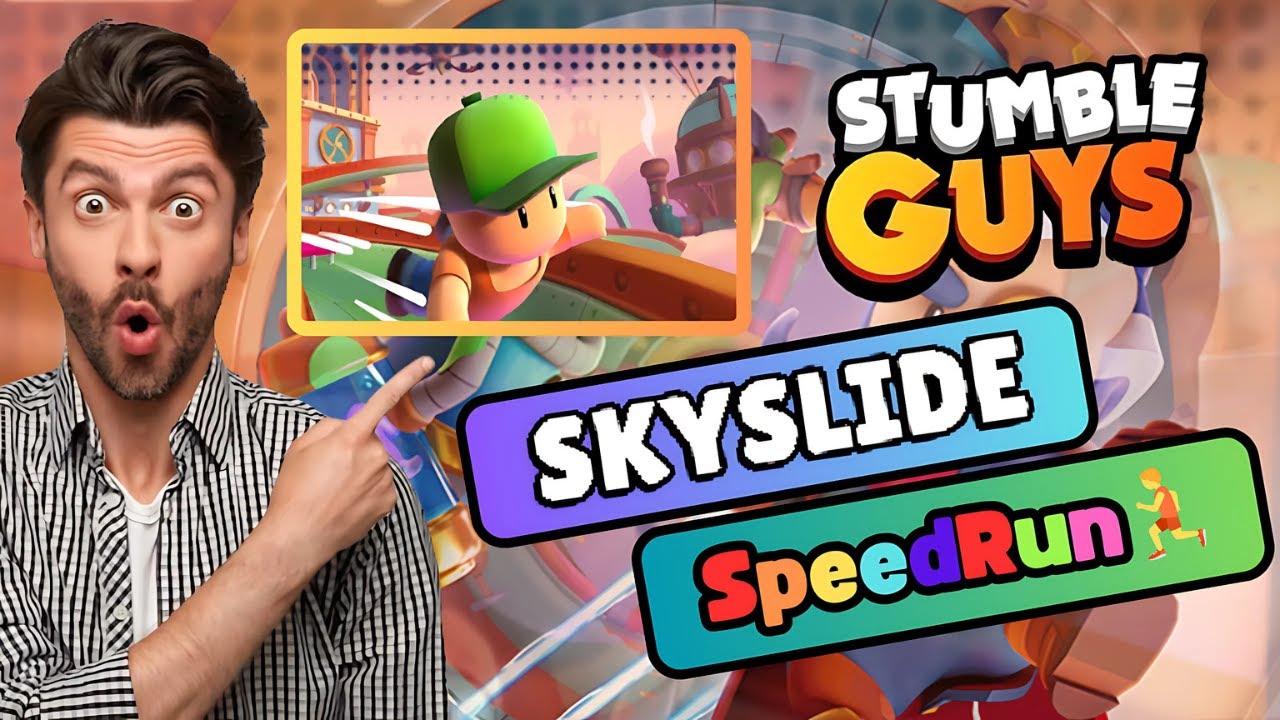 Stumble Guys SpeedRun | Beat the Dev 13 - Skyslide PART 2 🎢 | Time: 1:08.88 | #SGSkyslide #sg # ...