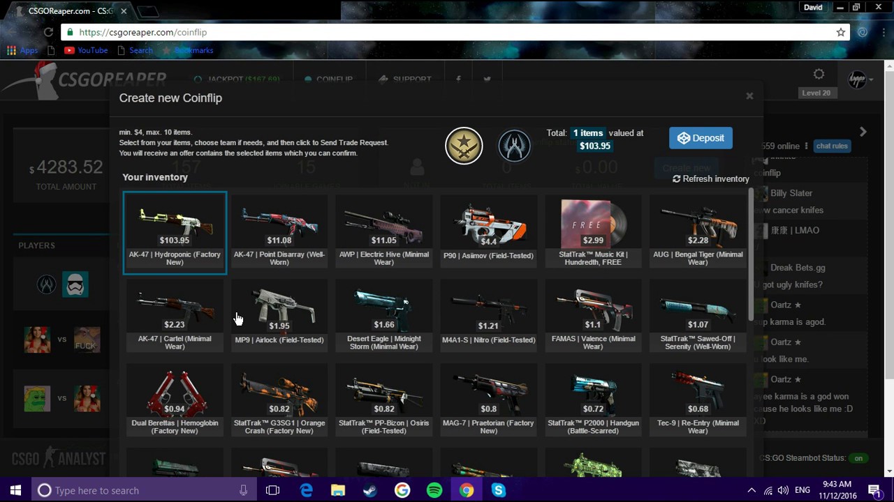 CS:GO COIN FLIP - MASSIVE WIN - YouTube