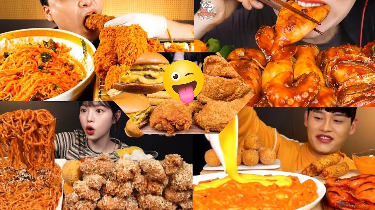 VARIOUS KOREAN FOOD MUKBANG *BIG BITES* SATISFYING REAL EATING SOUNDS ...