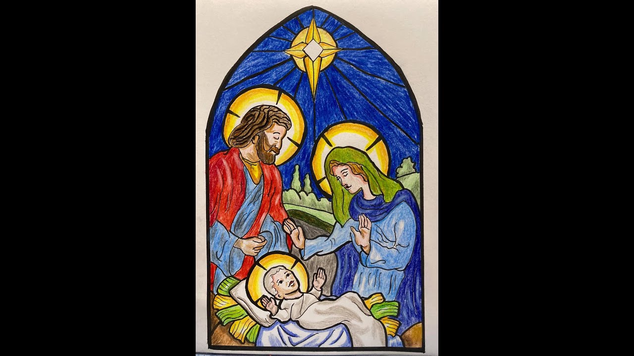 The birth of our Lord Jesus Christ in Bethlehem drawing - Timelapse ...