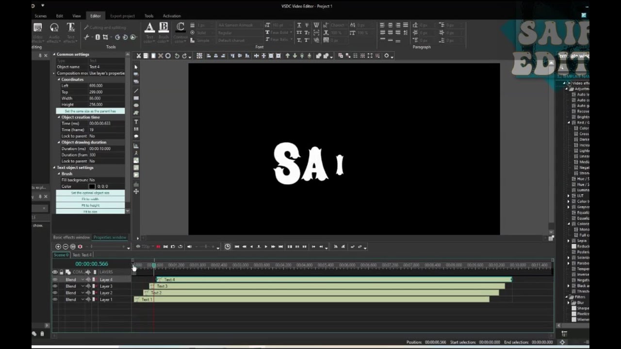 how to create Pop Up text effect with VSDC Free and Pro video editor ...