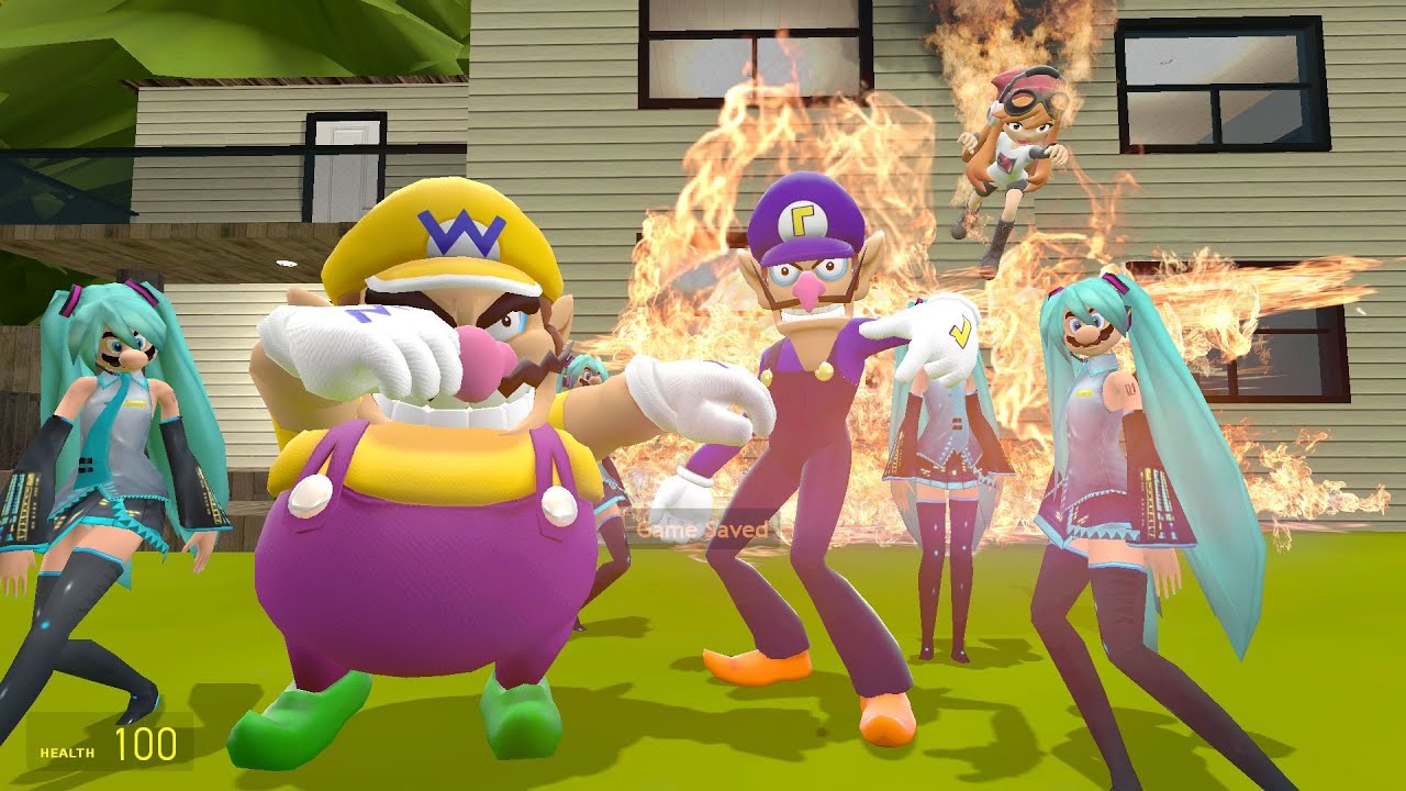 BOOM BOOM BOOM BOOM Wario & Waluigi GMOD - YouTube