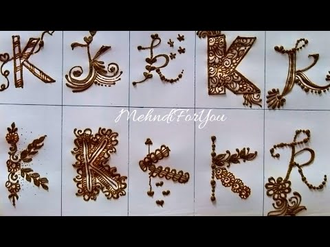 Beautiful 'k' letter mehndi design || k letter mehndi - YouTube