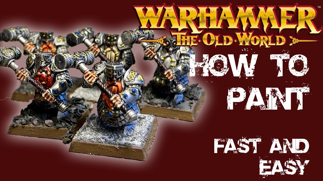 How to Paint Warhammer the Old World Dwarf Hammers FAST and EASY - YouTube