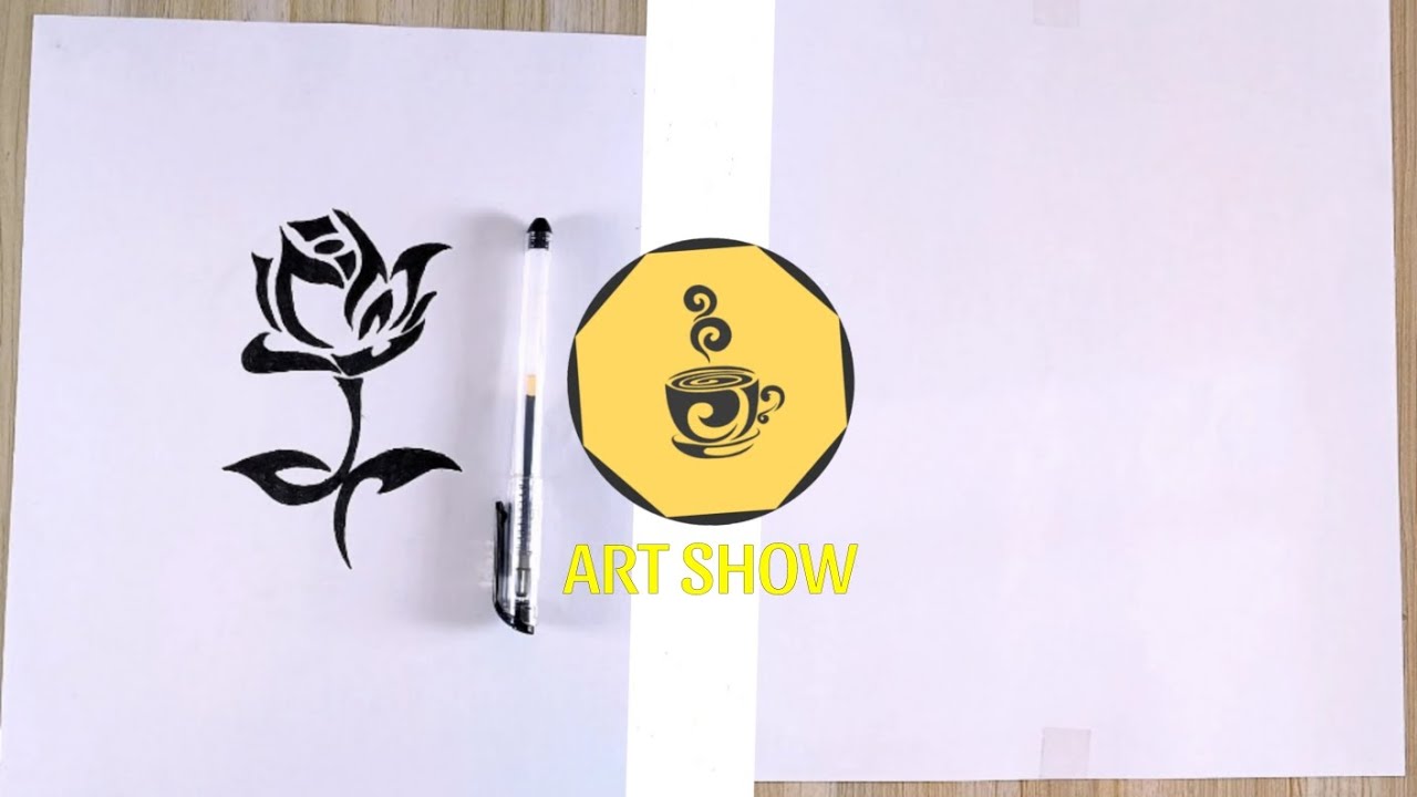 How to draw a rose tatto very easily step by step. - YouTube