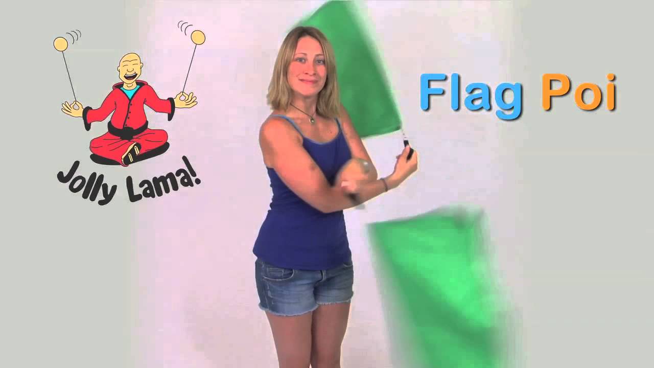 Jolly Lama Flag Poi Spinning demonstrated by Melissa Oldham - YouTube