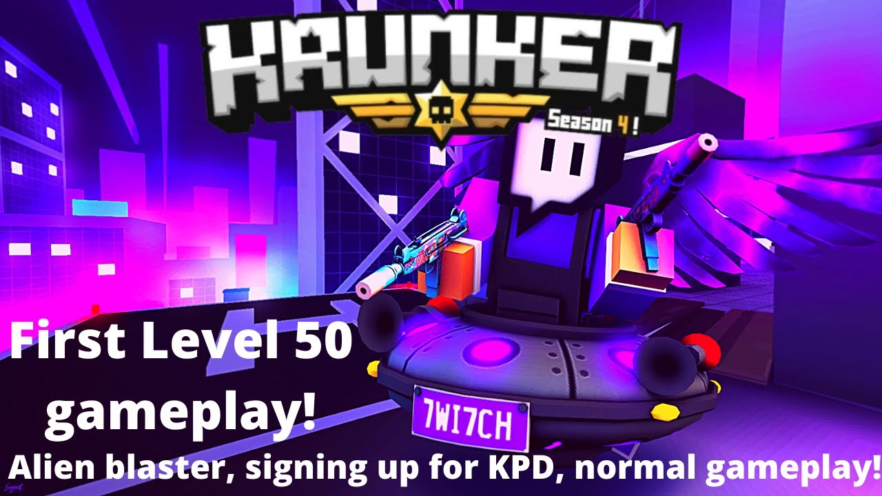 I hit LEVEL 50 in krunker! (first krunker gameplay with alien blaster ...