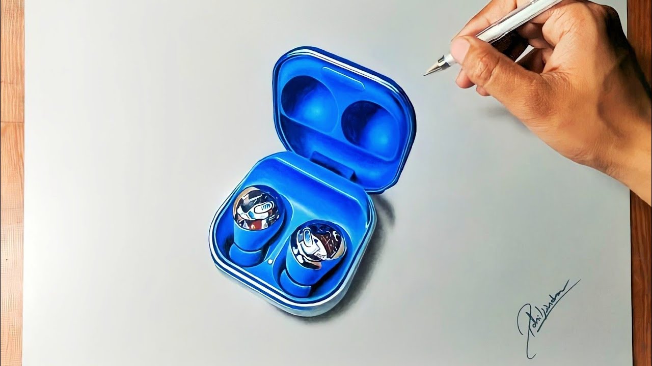 3D Art | Hyper realistic Airpods 👂 Drawing - YouTube