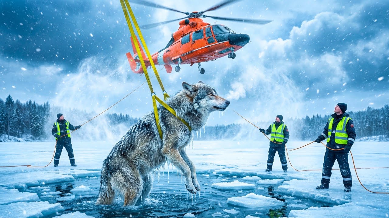 Wolf Falls Through Frozen Lake — Seconds from Drowning - YouTube