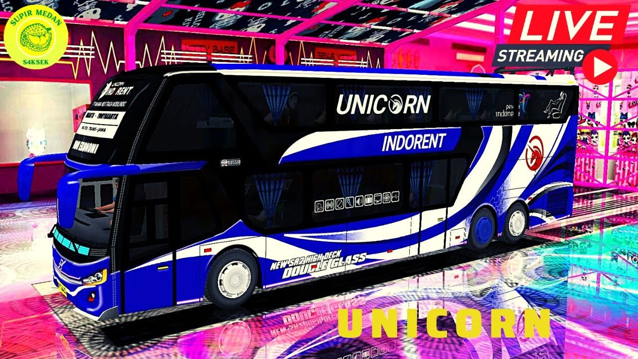 🔴LIVE BUSSID | BUS SSD INDORENT "UNICORN" | SUPIR MEDAN - YouTube