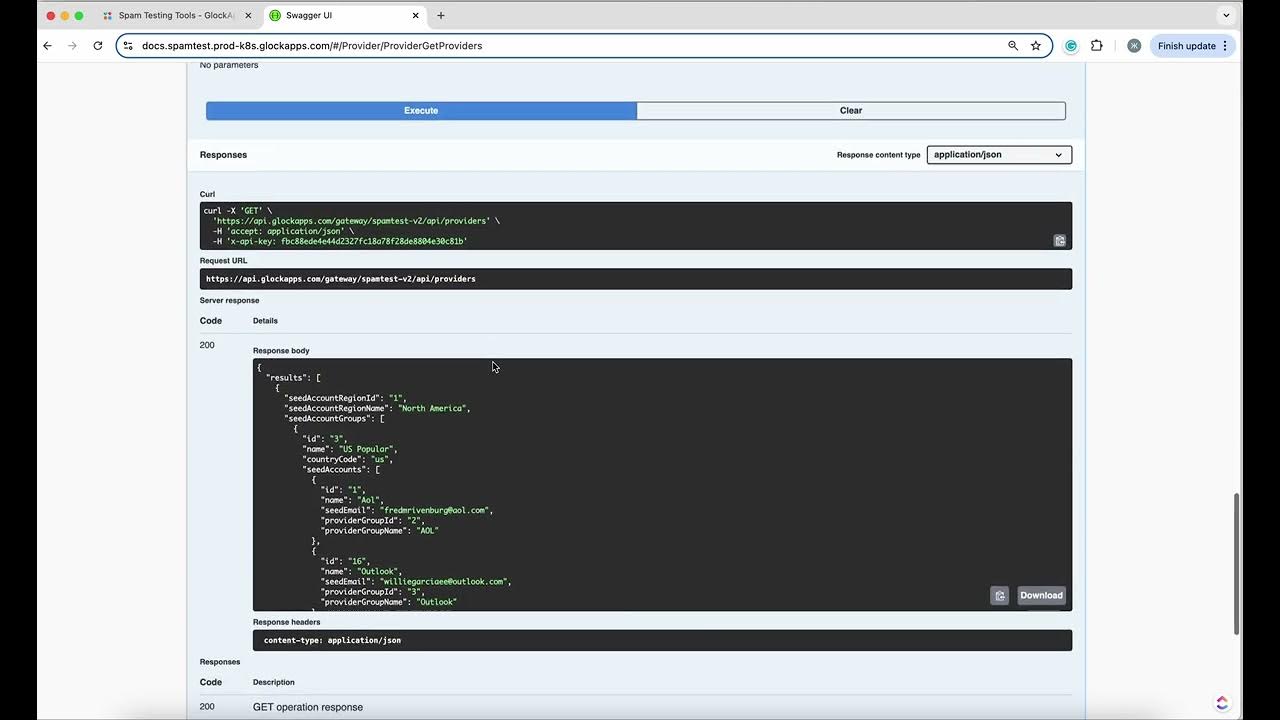 Get Providers with Swagger UI: How To Use GlockApps v2 API Video Example - YouTube
