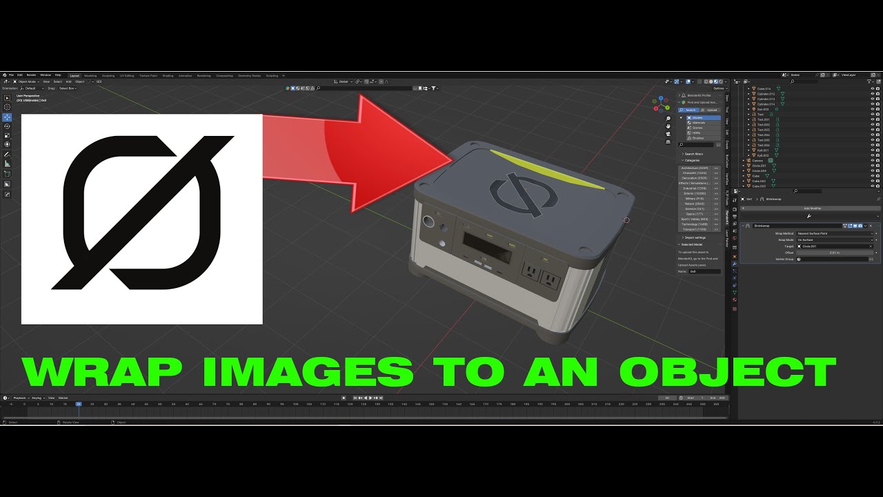 How to wrap images to objects in Blender - YouTube