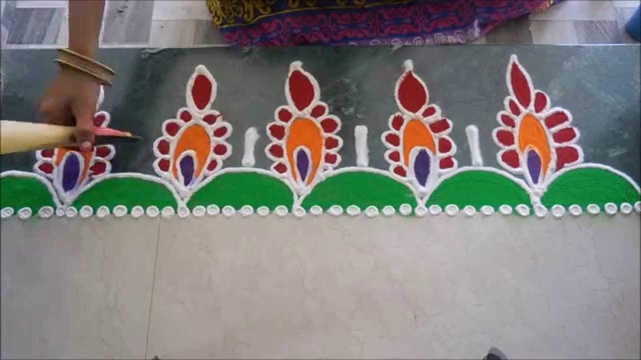 Dhanteras & Diwali special door border rangoli | Bhai Dooj / Bhau Beej ...
